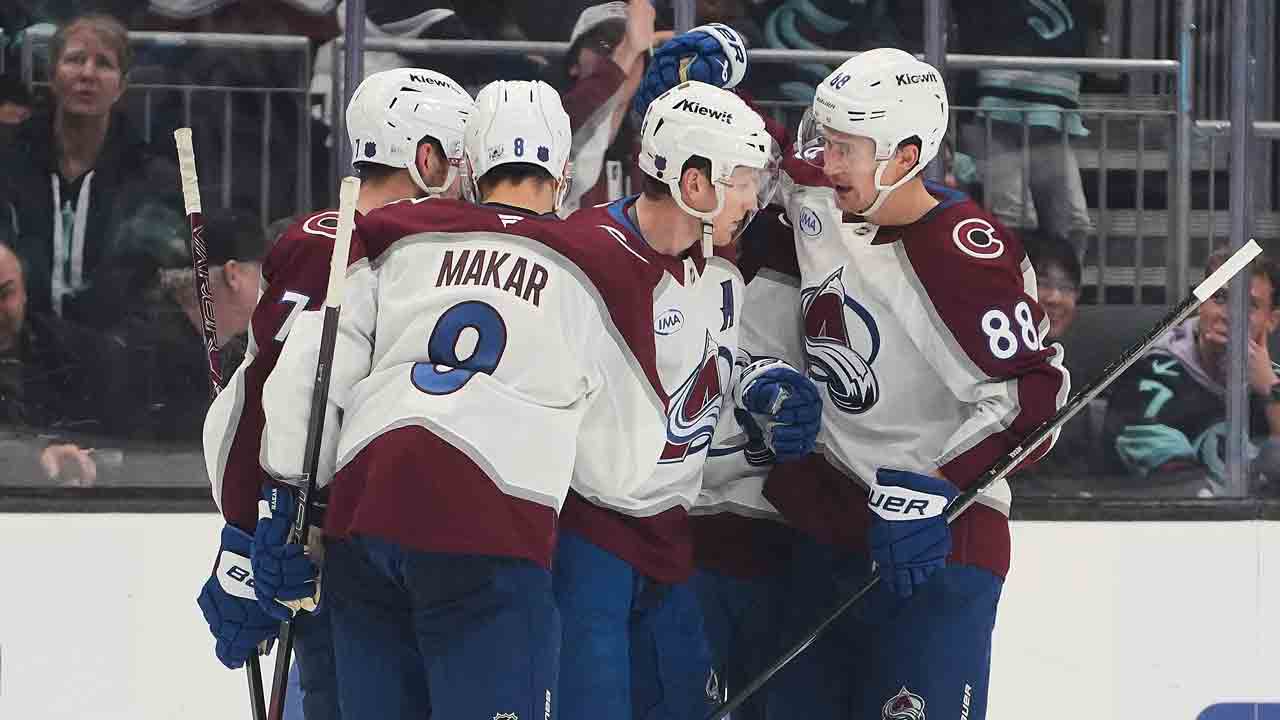 NHL Roundup: MacKinnon has two goals, assist as Avalanche beat Kraken ...