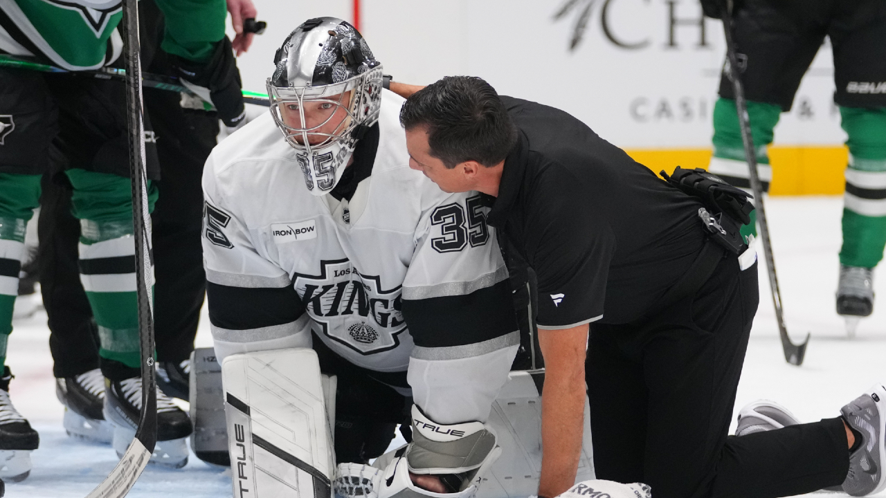 Kings' Kuemper injured after controversial collision with Stars ...
