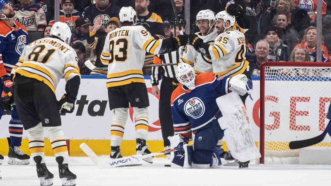 Oilers undone by Pastrnak's three-point effort in loss to Bruins ...