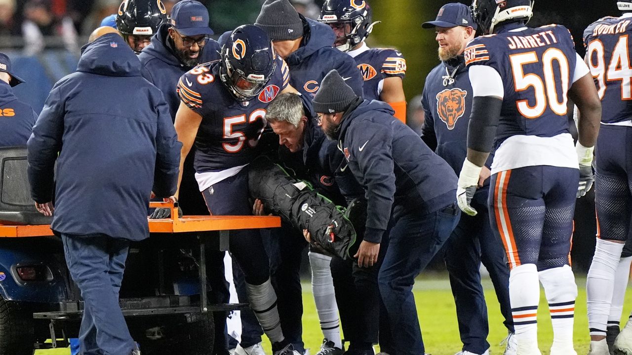 Bears linebacker T.J. Edwards carted off with left ankle injury vs ...