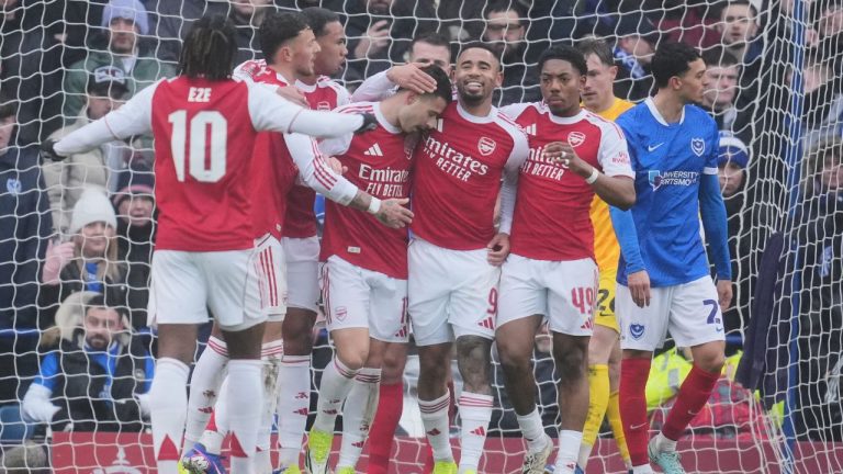 Martinelli's hat trick sends Arsenal past Portsmouth in FA Cup ...