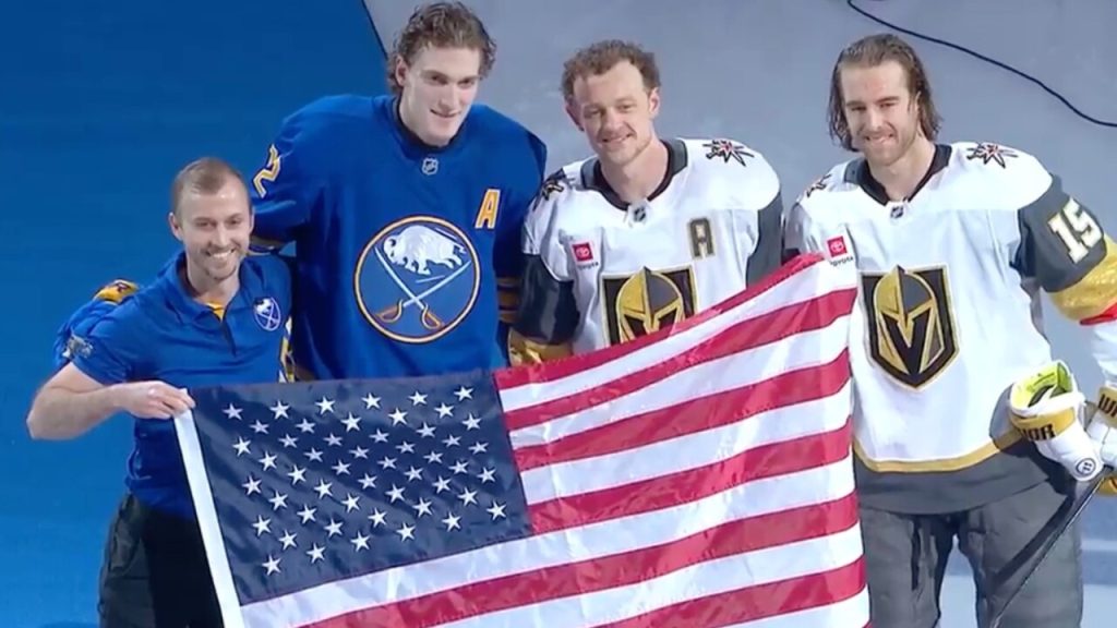 Sabres honour Thompson, Eichel and Hanifin for Olympic gold