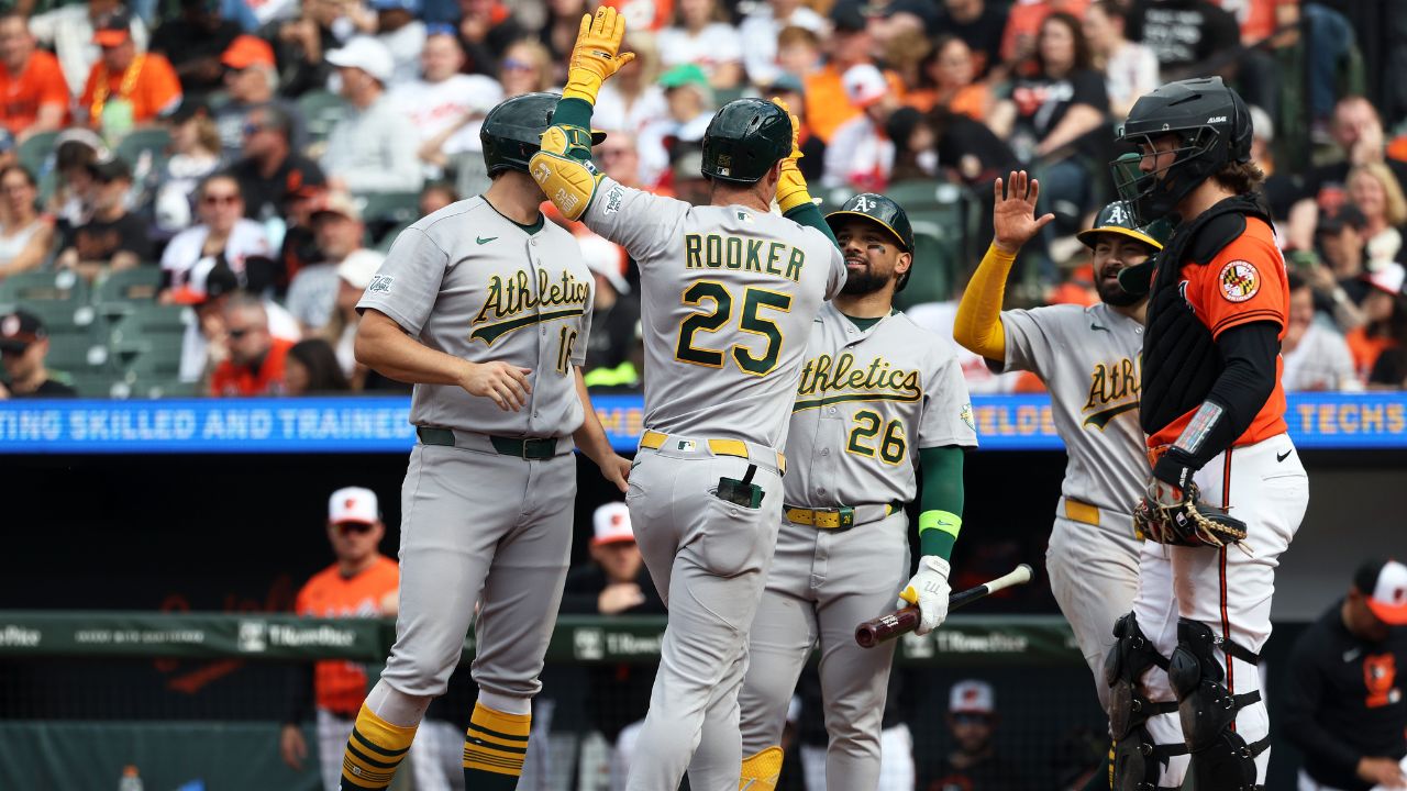 Rooker's three-run homer helps the A's to a win over the Orioles ...